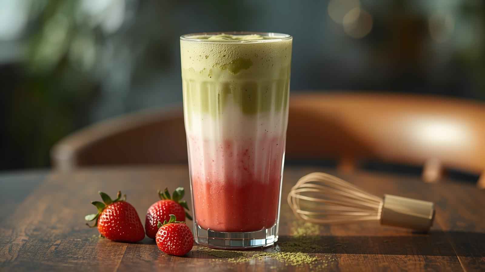 Copycat Starbucks Strawberry Matcha Strato Frappuccino Recipe