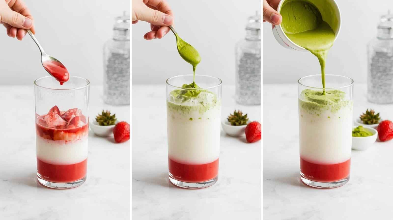 Copycat Starbucks Strawberry Matcha Strato Frappuccino Recipe